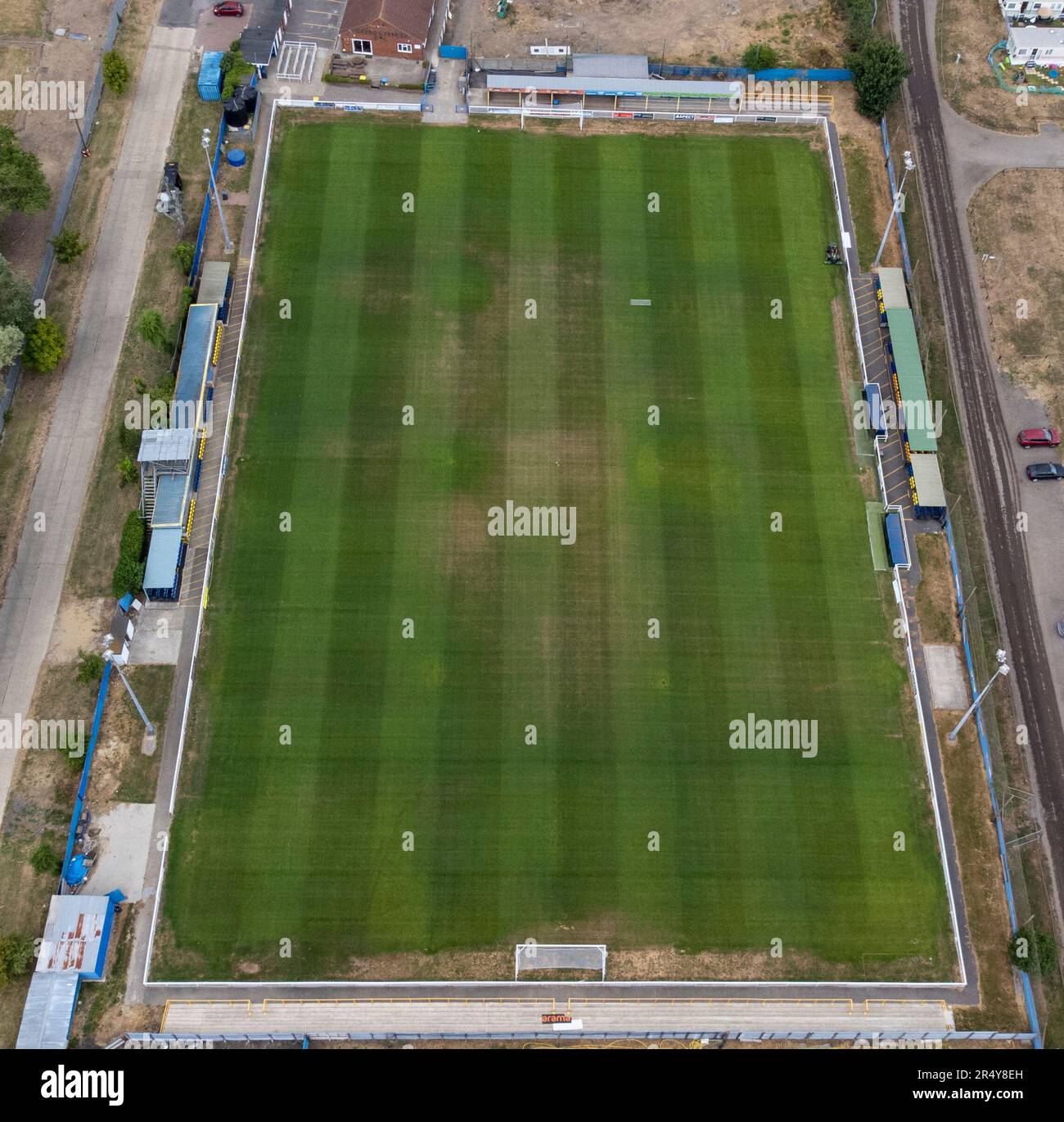 Aerial view of the Aspect Arena, home of Concord Rangers FC. The ...