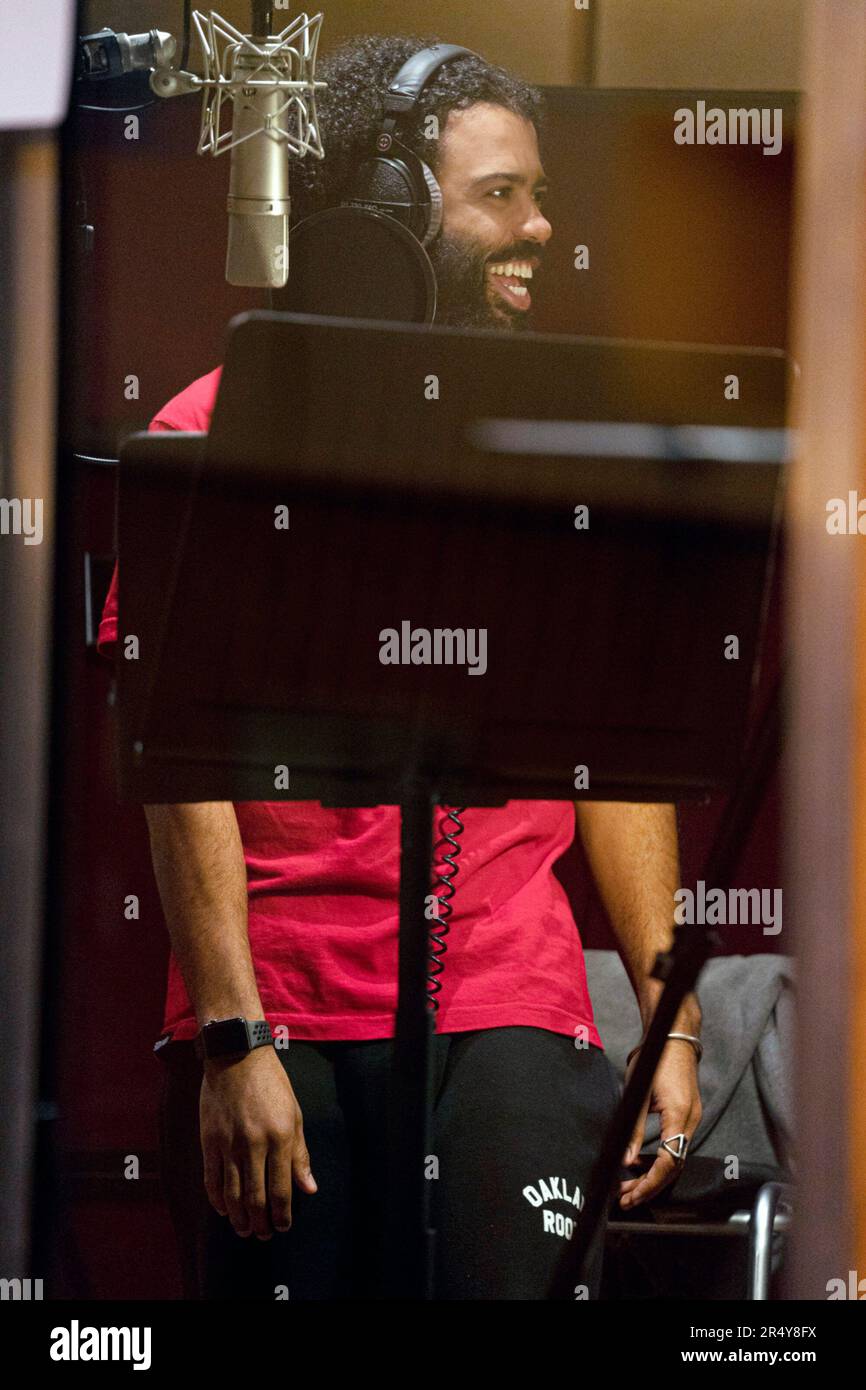 THE LITTLE MERMAID, Daveed Diggs, voice of Sebastian, in recording ...