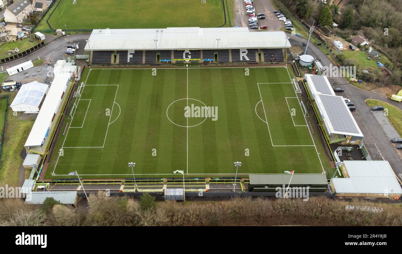 Aerial view of the New Lawn Stadium, home of Forest Green Rovers FC. It ...