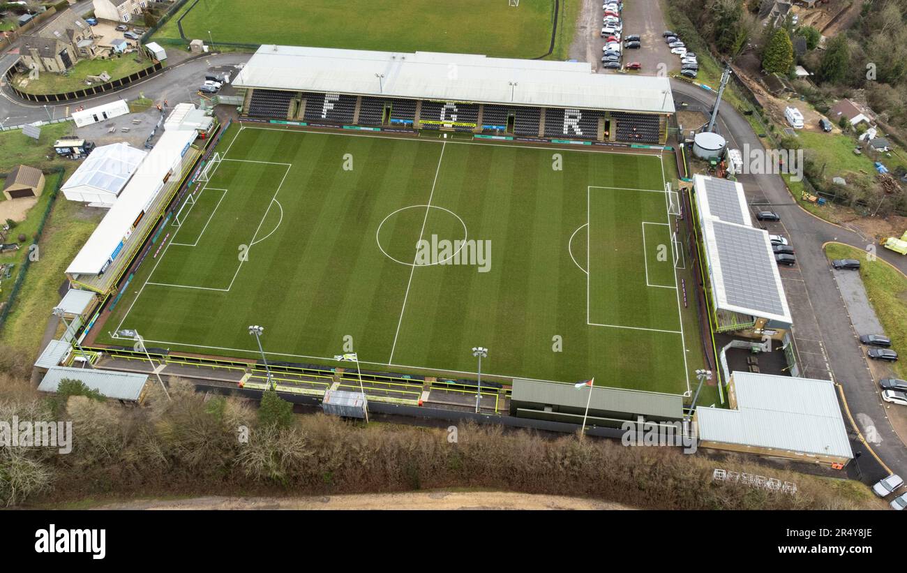 Aerial view of the New Lawn Stadium, home of Forest Green Rovers FC. It ...