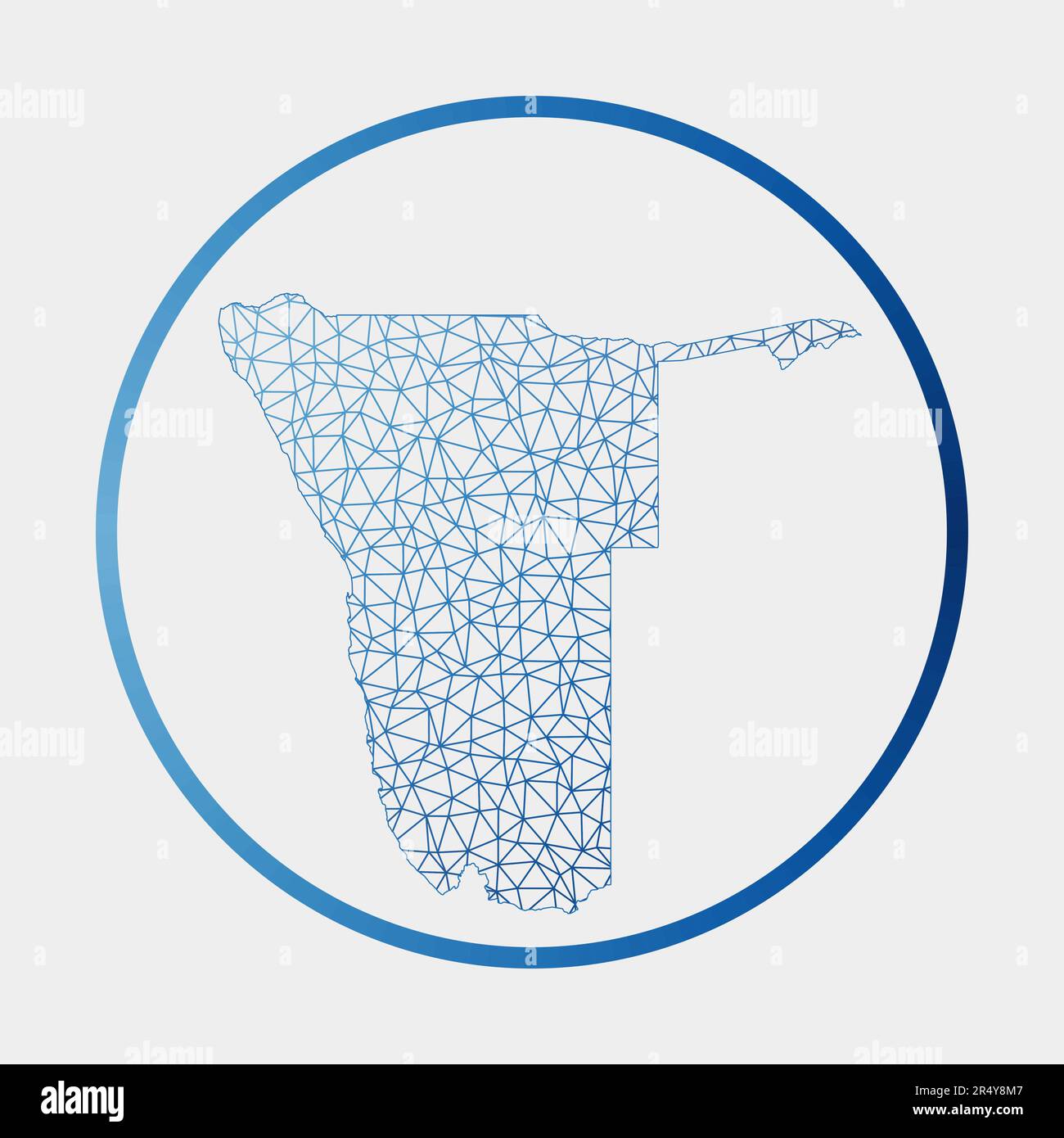 Namibia icon. Network map of the country. Round Namibia sign with ...