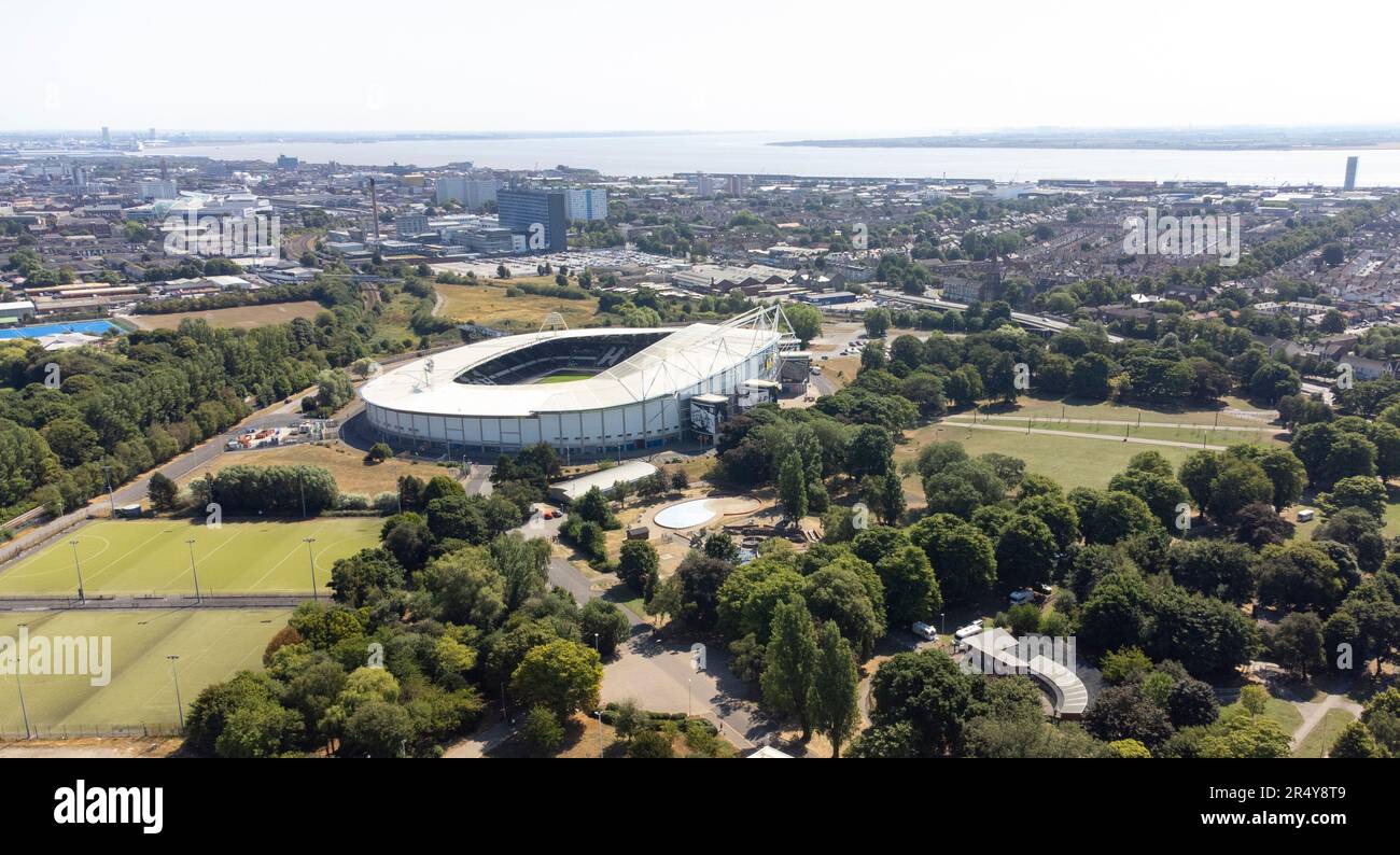 Aerial view of the MKM Stadium, home of Hull City FC. The ground has ...