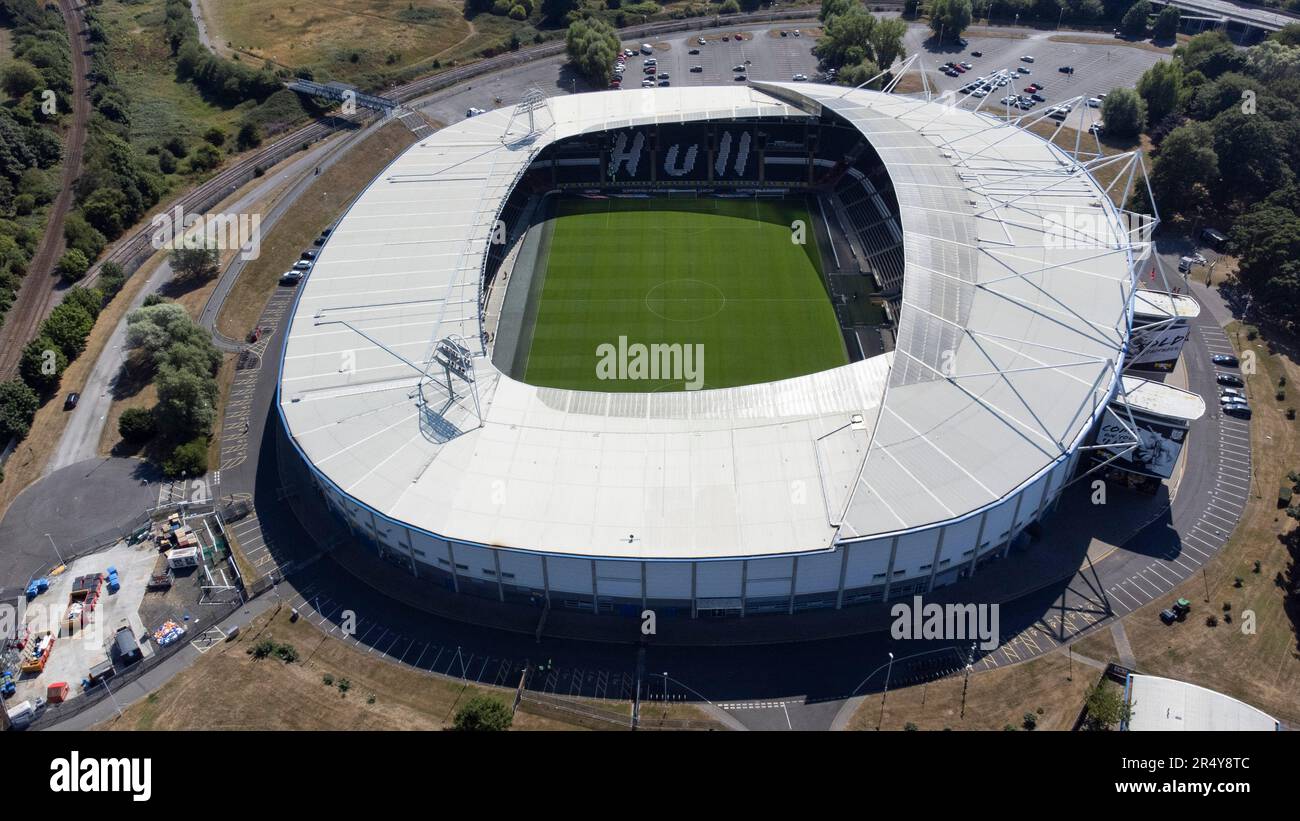 Aerial view of the MKM Stadium, home of Hull City FC. The ground has ...
