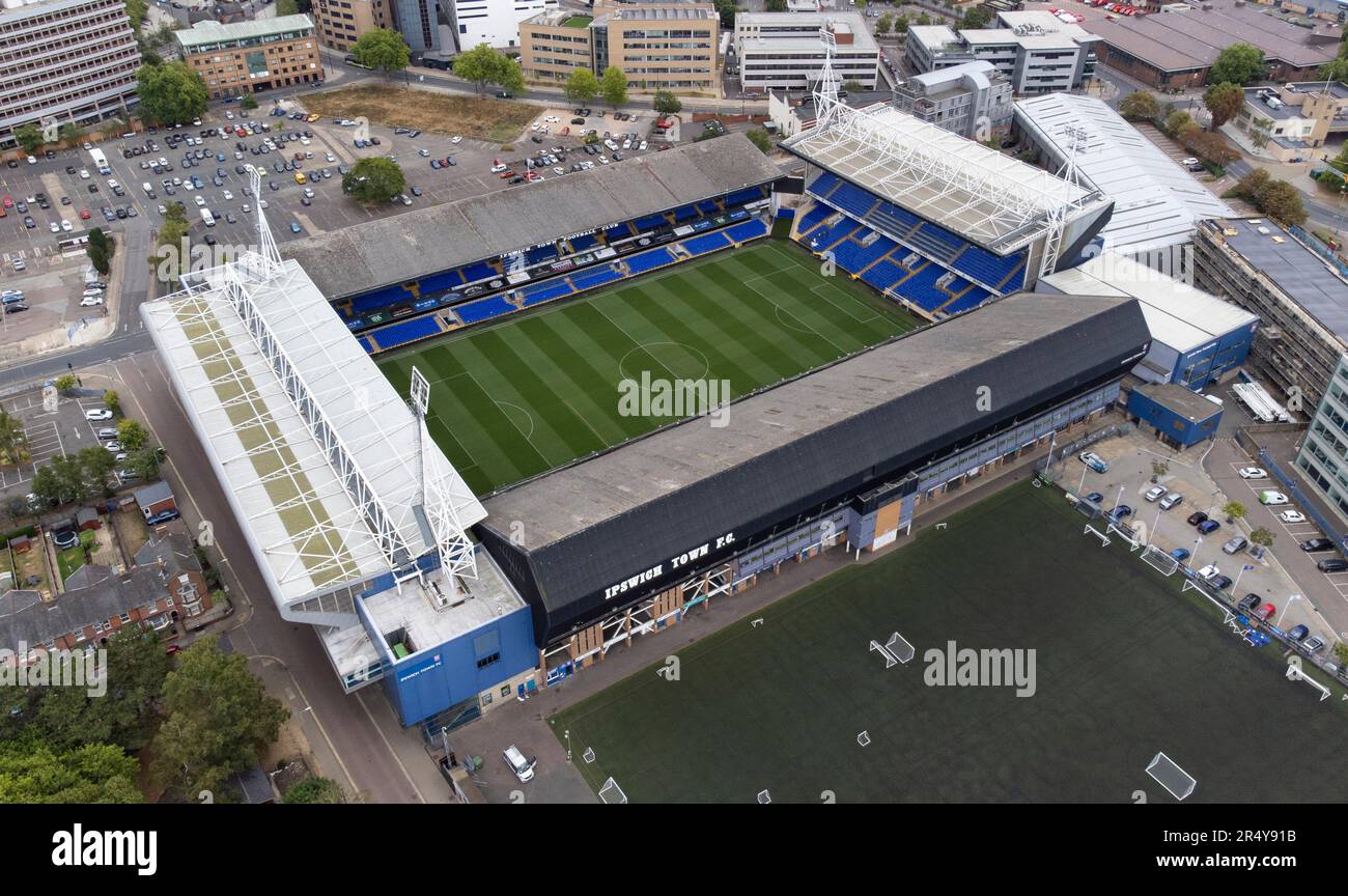 Aerial view of Portman Road, home of Ipswich Town FC Stock Photo - Alamy