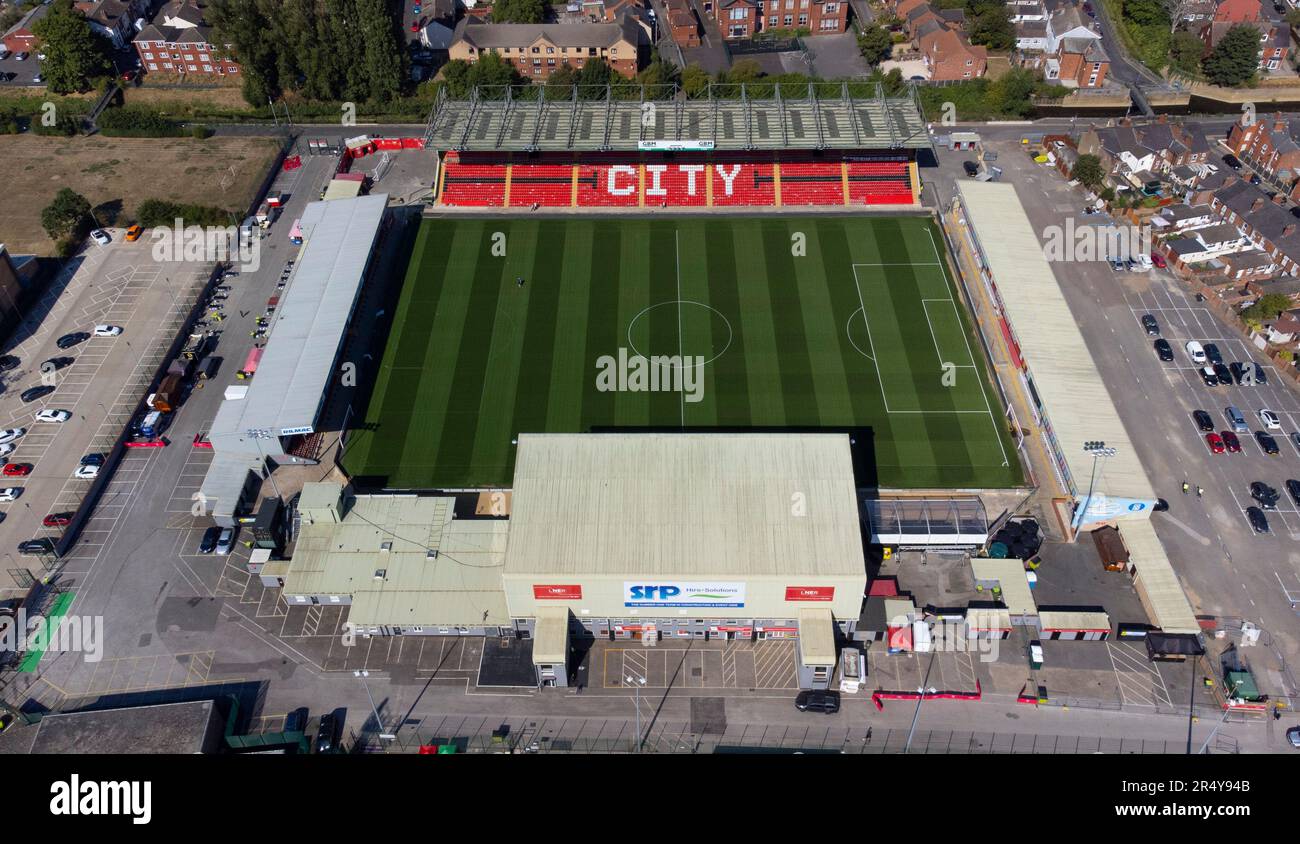 Aerial view of the currently named LNER Stadium (for sponsorship ...
