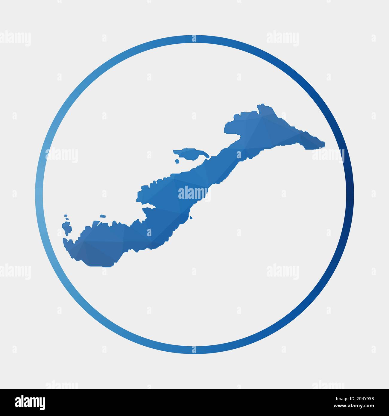 Amorgos icon. Polygonal map of the island in gradient ring. Round low ...