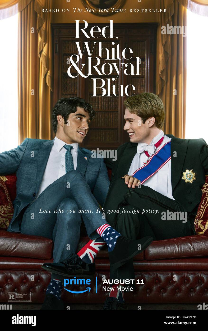 RED, WHITE & ROYAL BLUE, US poster, from left: Taylor Zakhar Perez, Nicholas Galitzine, 2023 ...