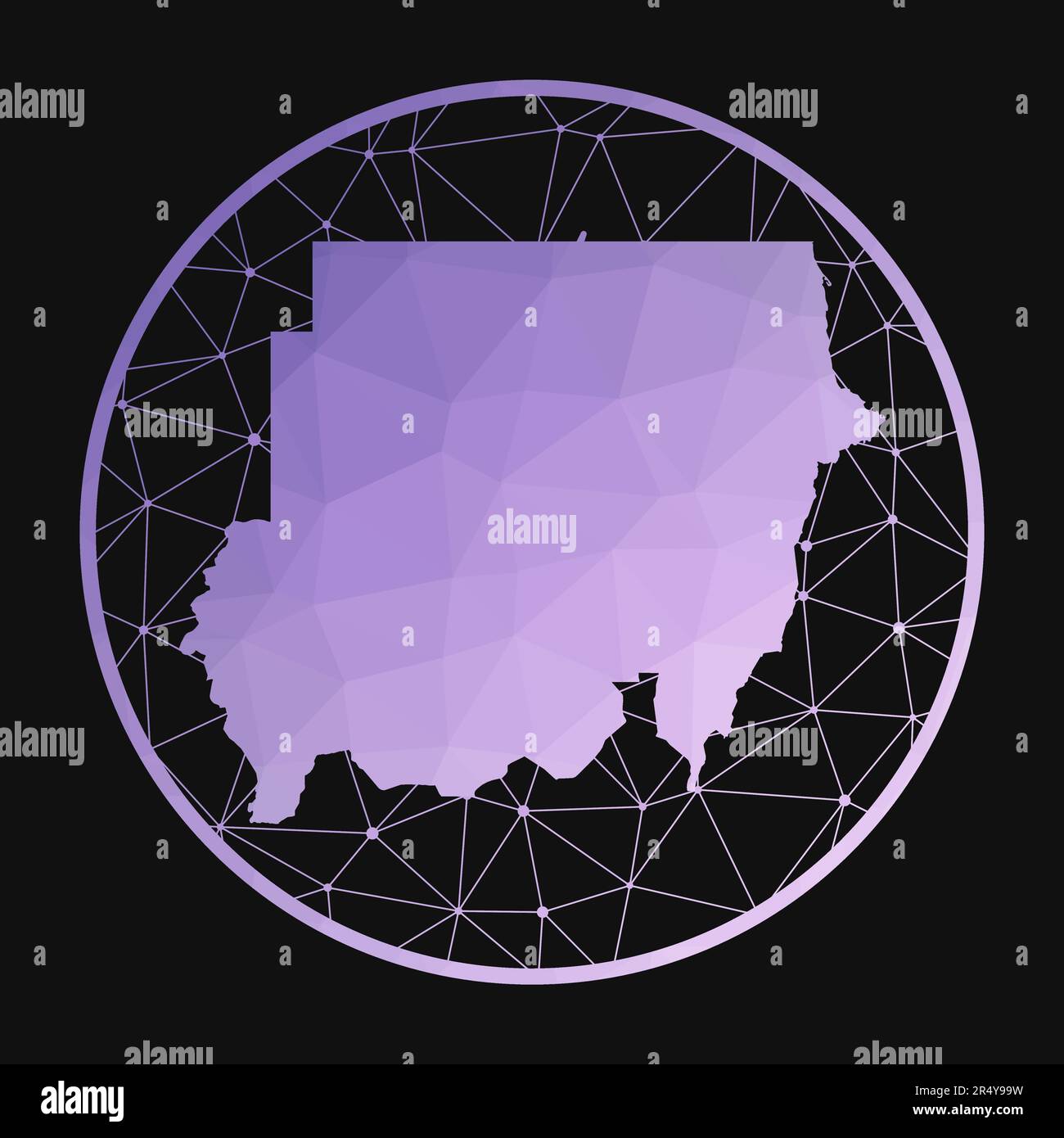 Sudan map in dark hi-res stock photography and images - Alamy