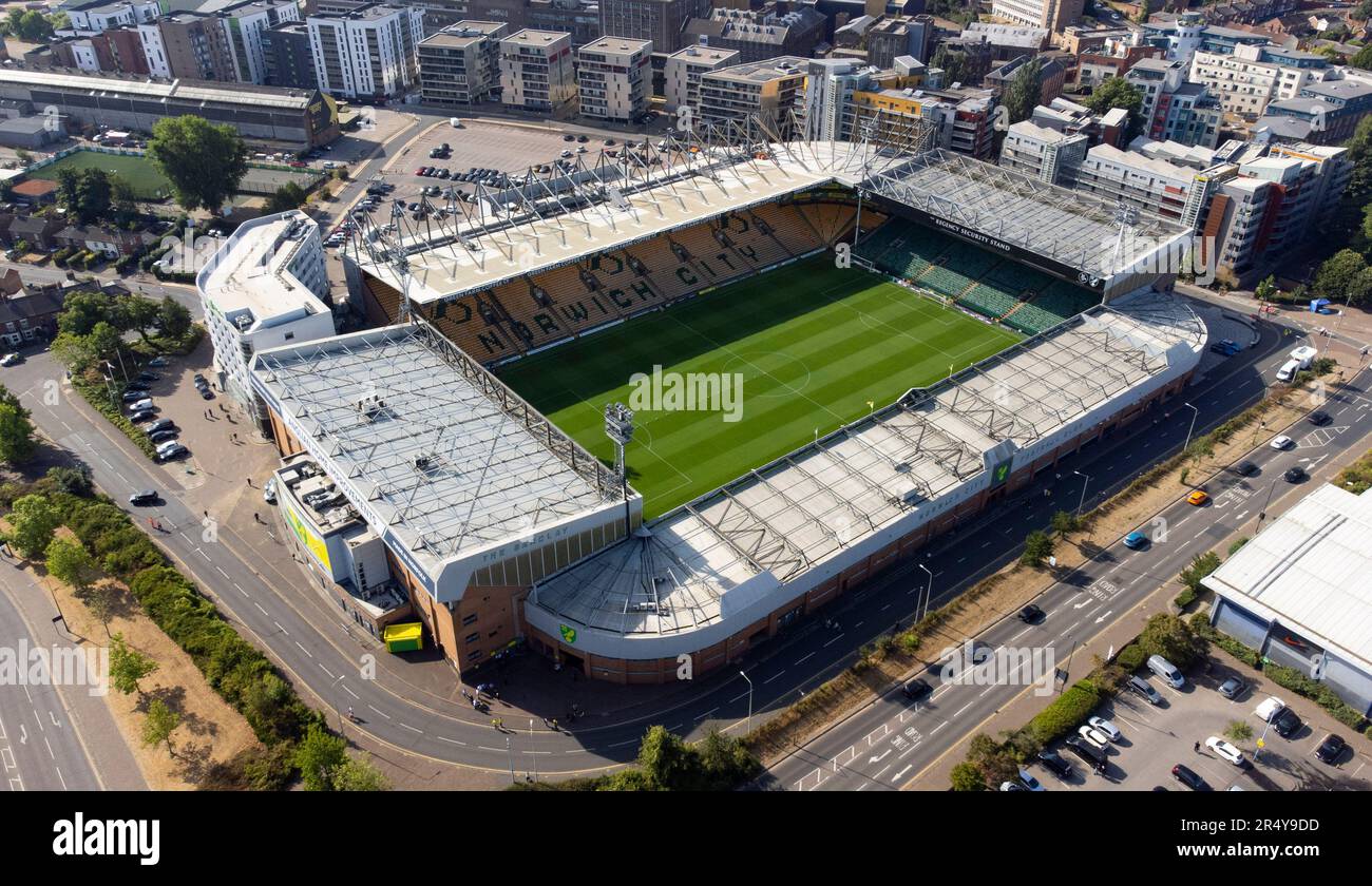 Aerial view of Carrow Road, home of Norwich City FC Stock Photo - Alamy