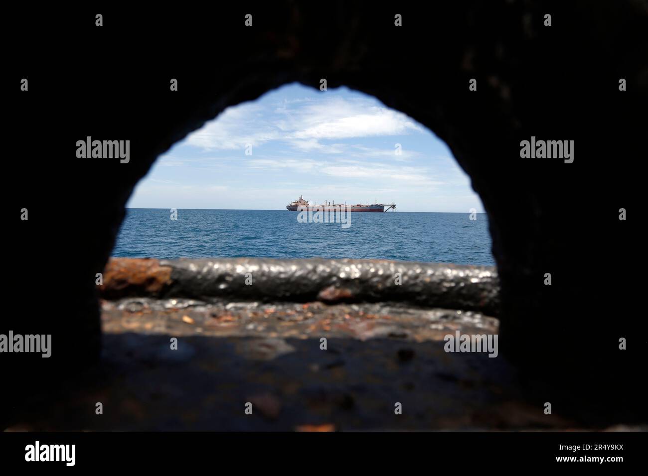 Hodeidah, Yemen. 30th May, 2023. The FSO Safer vessel is seen at Ras ...