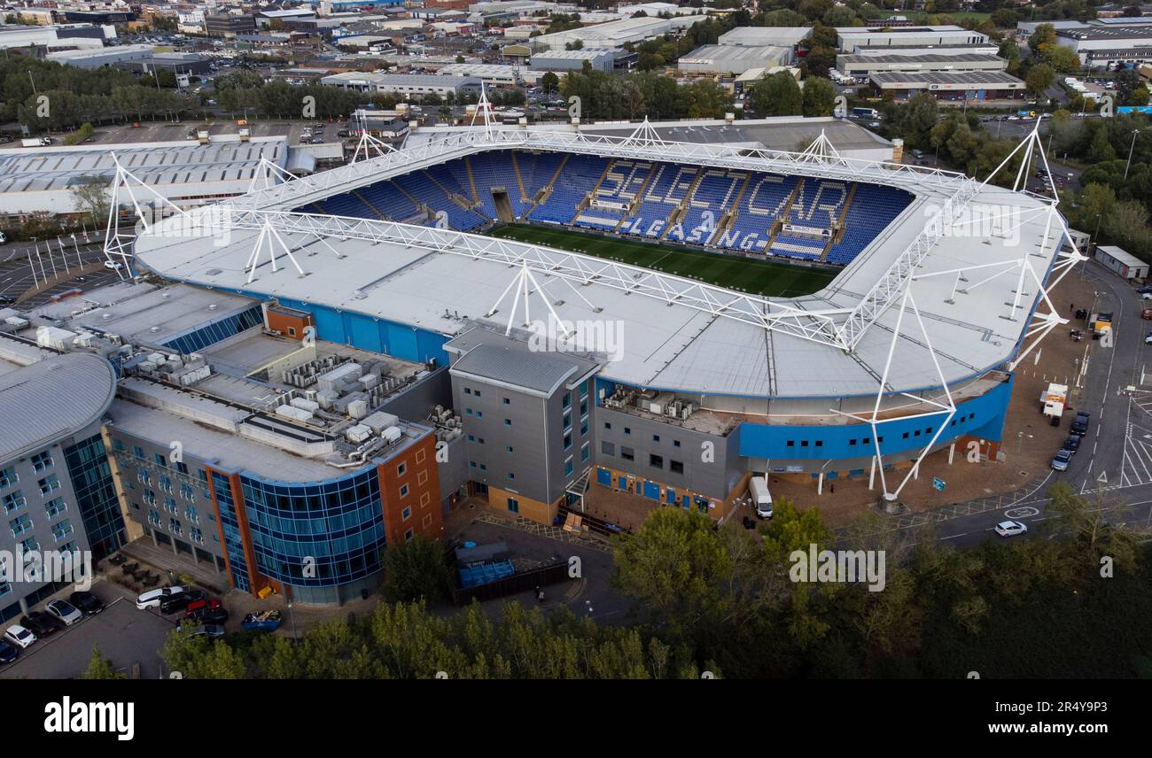Aerial view of the Select Car Leasing Stadium, home of Reading FC. It ...