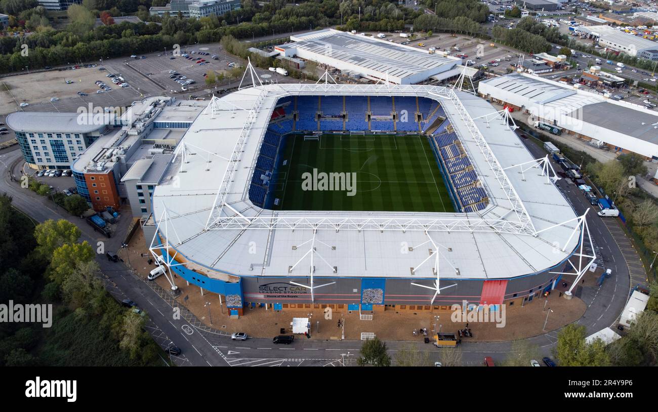 Aerial view of the Select Car Leasing Stadium, home of Reading FC. It ...