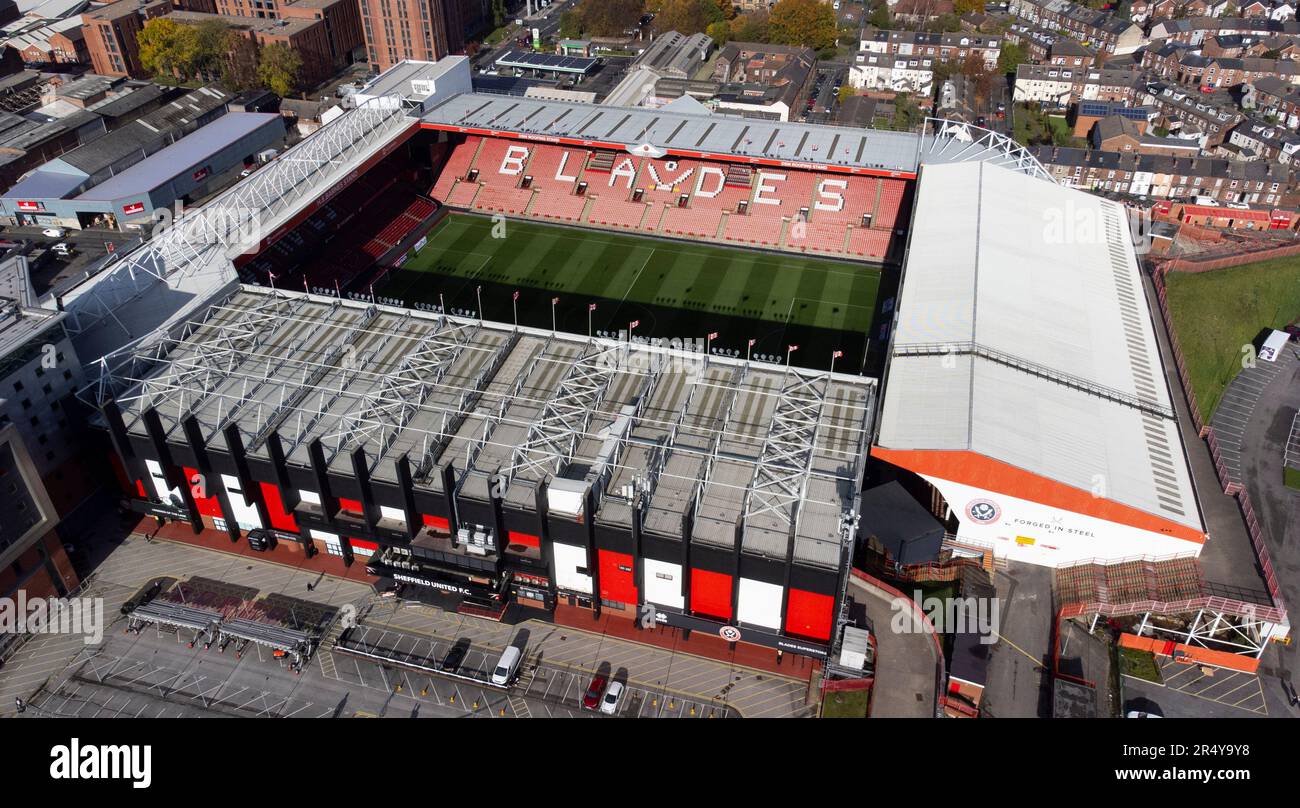 Aerial view of Bramall Lane, home of Sheffield United FC Stock Photo ...
