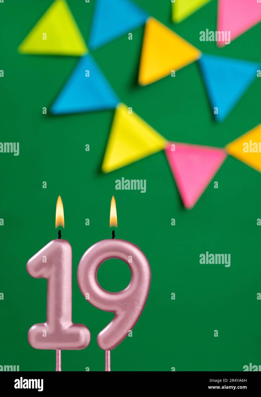 Birthday candle number 19 hi-res stock photography and images - Alamy