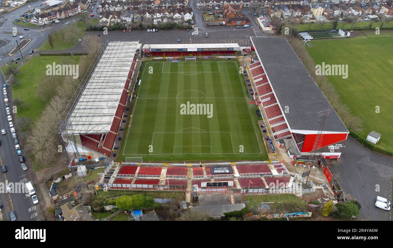 Aerial view of the County Ground, home of Swindon Town FC Stock Photo ...