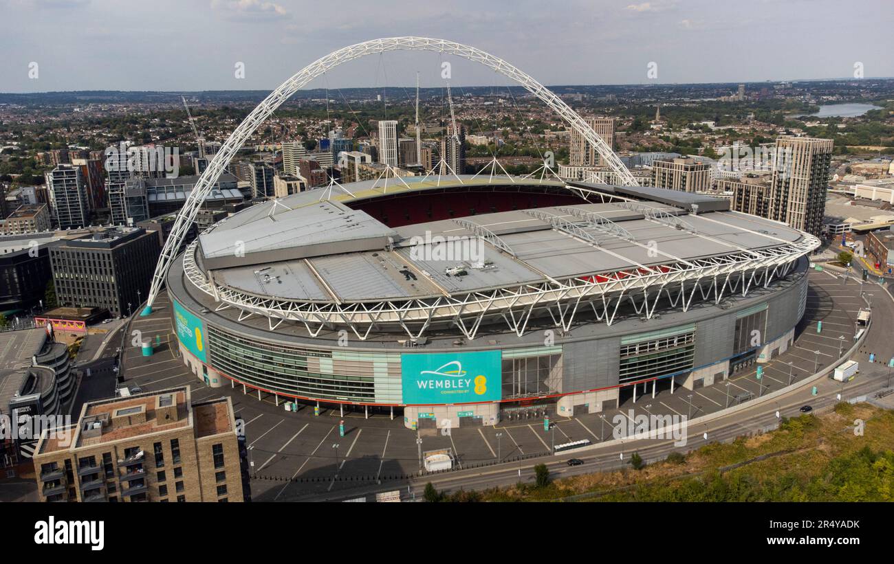 Aerial view of Wembley Stadium, England’s National Stadium, home of the ...