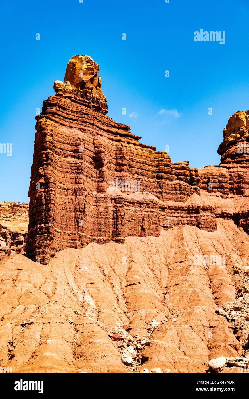 Chimney Rock sandstone formation; Capital Reef National Park; Utah; USA ...