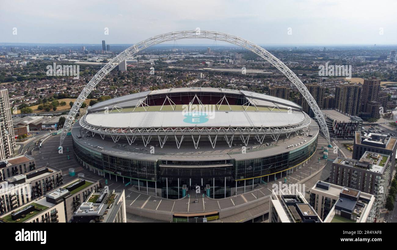 Aerial view of Wembley Stadium, England’s National Stadium, home of the ...