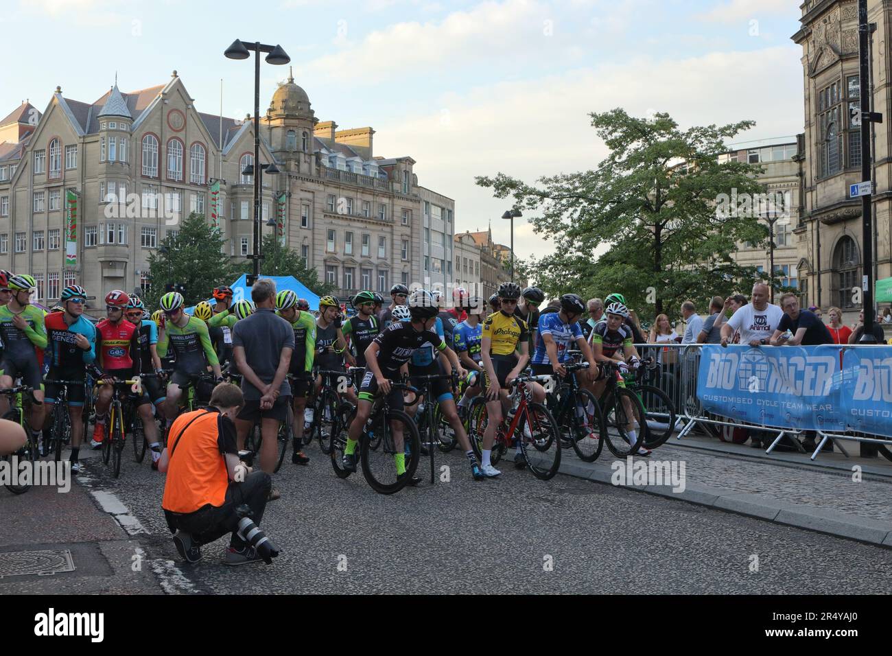 British Cycling Grand Prix, Sheffield city centre Cycle race England UK ...
