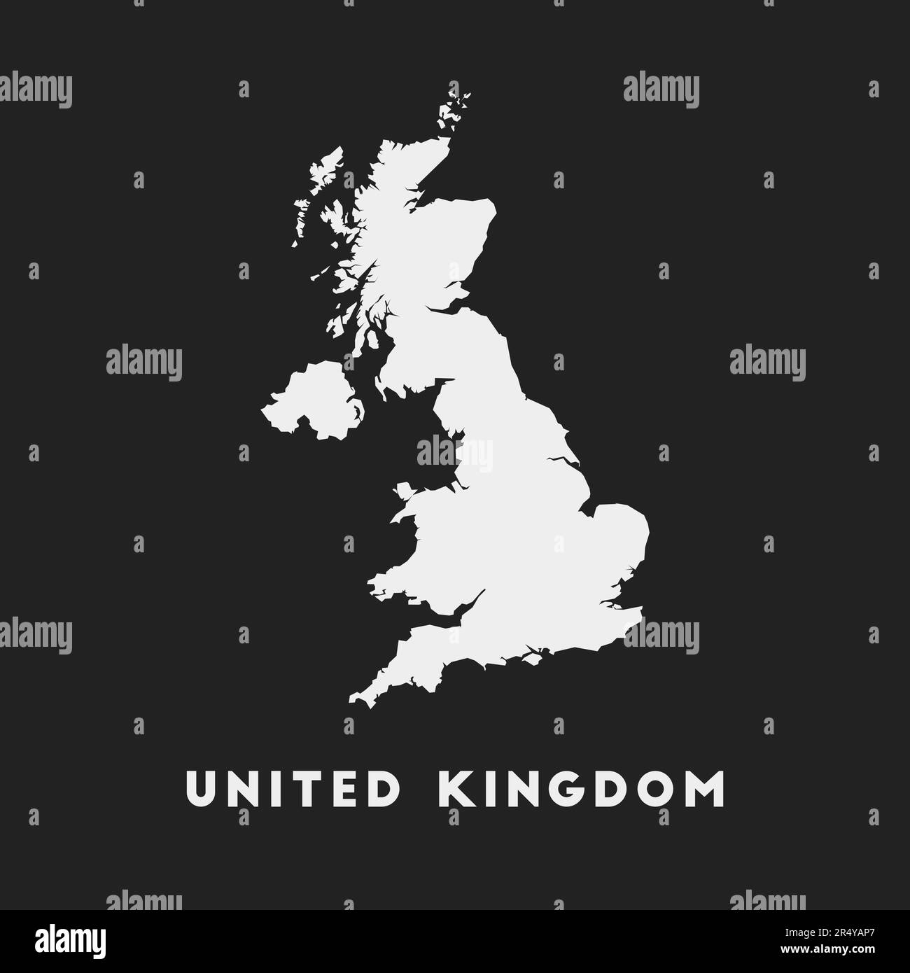 United Kingdom icon. Country map on dark background. Stylish United ...