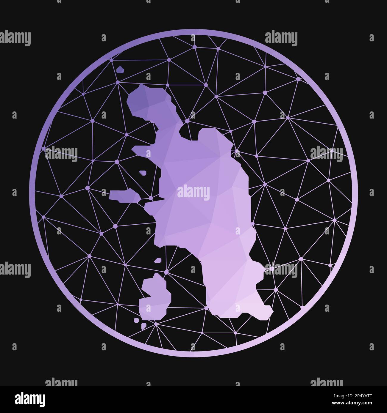 Pangkor Island icon. Vector polygonal map. Pangkor icon in geometric ...