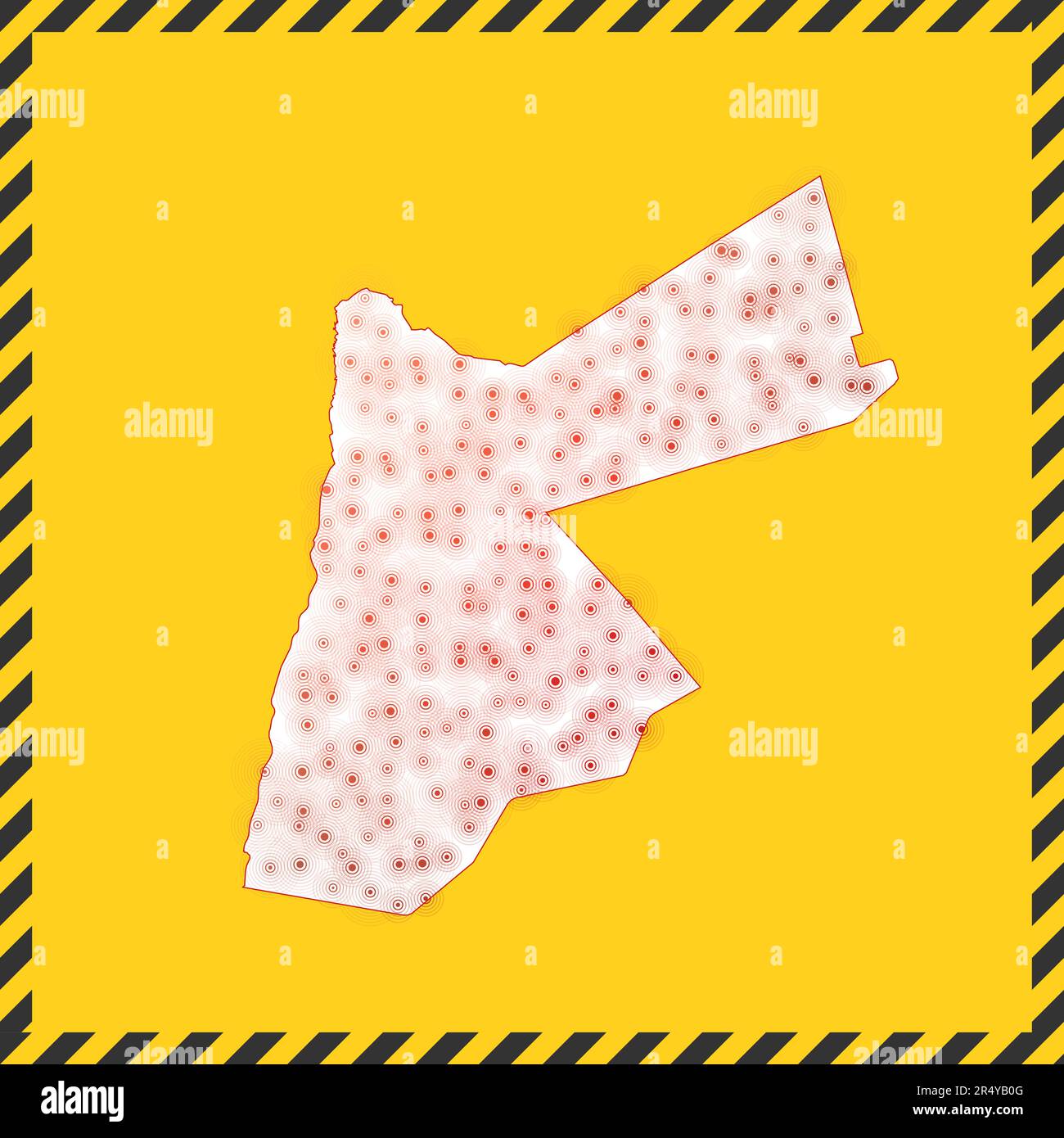 Jordan closed - virus danger sign. Lockdown country icon. Black striped ...