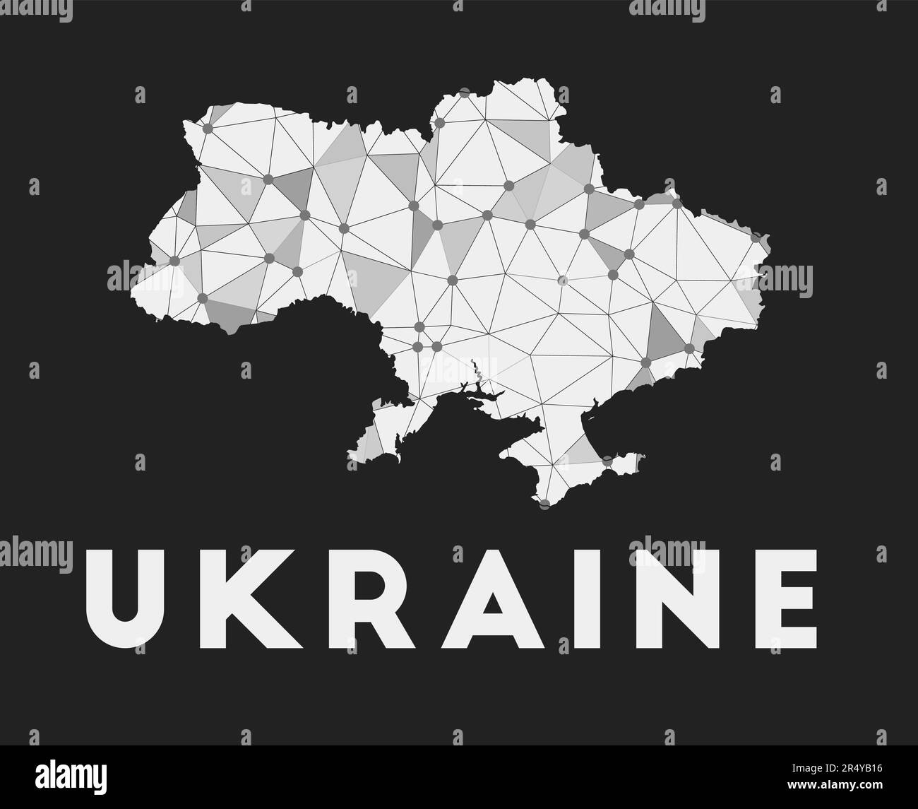 Ukraine - communication network map of country. Ukraine trendy ...