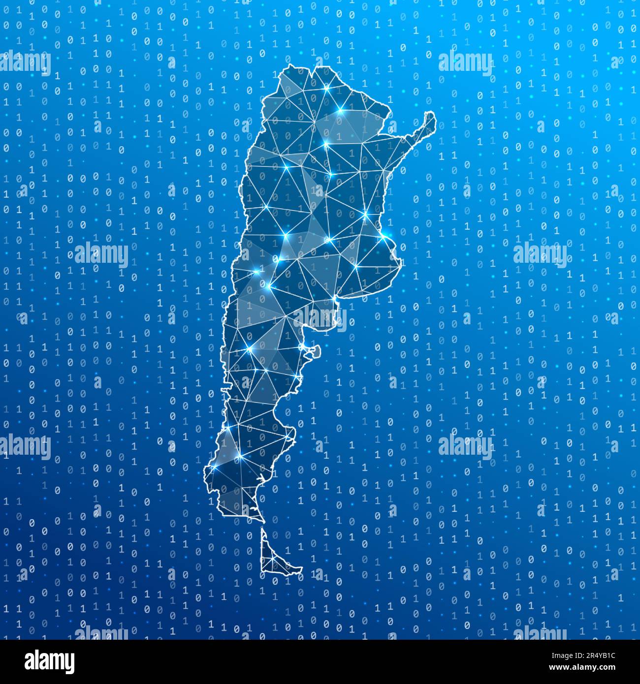 Network map of Argentina. Country digital connections map. Technology, internet, network ...