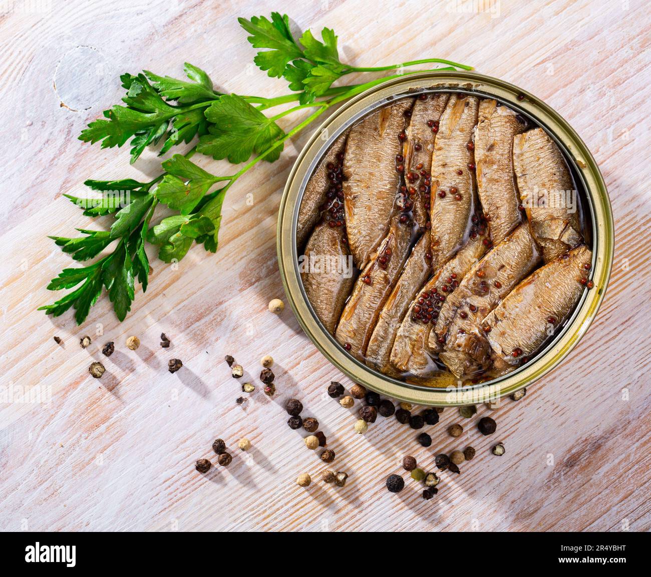 Sprats from Riga in oil Stock Photo - Alamy