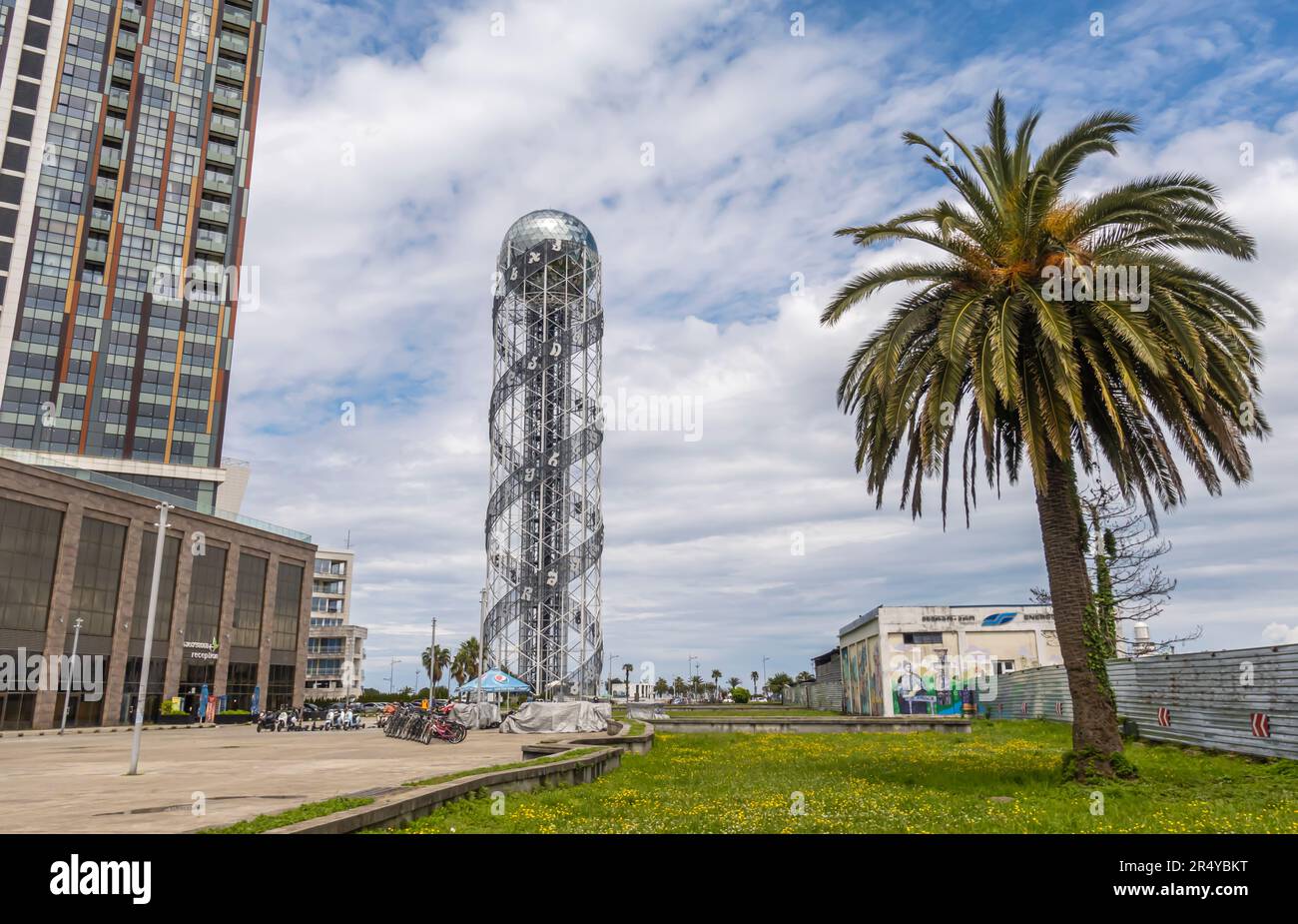 The Alphabetic Tower is a 130-meter-high tower in Batumi, Georgia ...