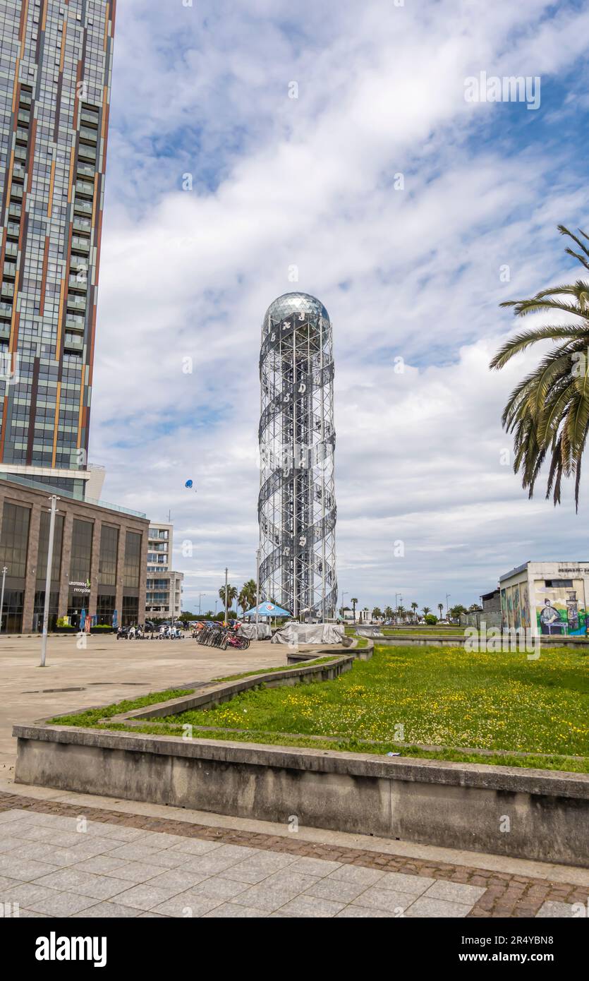 The Alphabetic Tower is a 130-meter-high tower in Batumi, Georgia ...