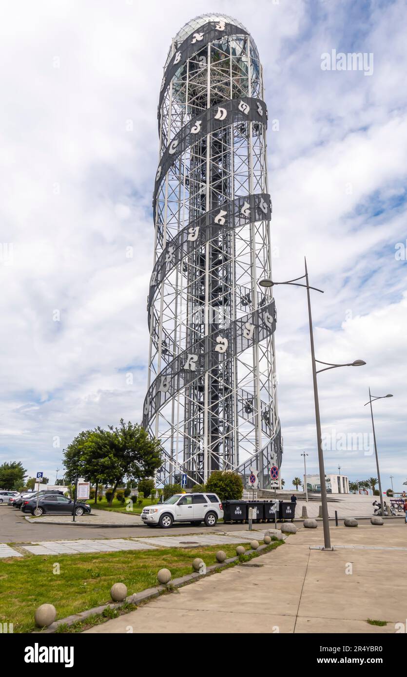 The Alphabetic Tower is a 130-meter-high tower in Batumi, Georgia ...