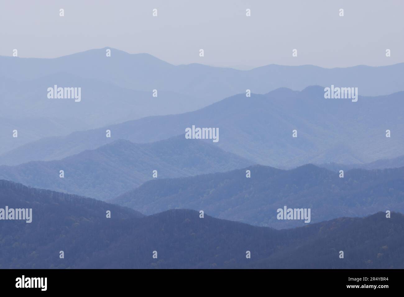 Mountain ridges as seen from Cligmans Dome, Great Smoky Mountains ...