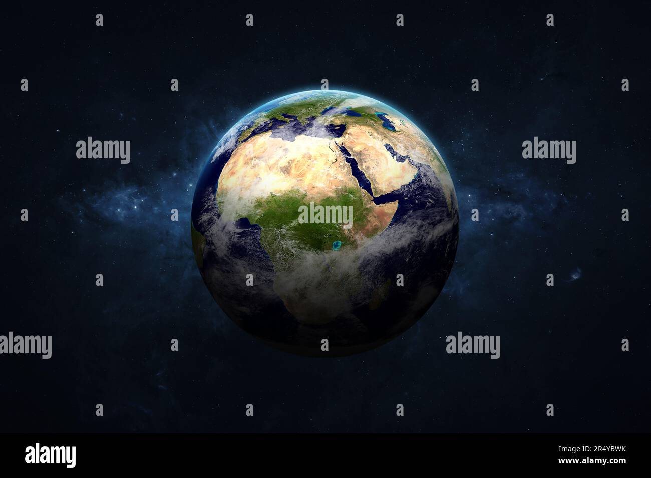 Earth, galaxy and stars. View of Earth - planet of the solar system ...