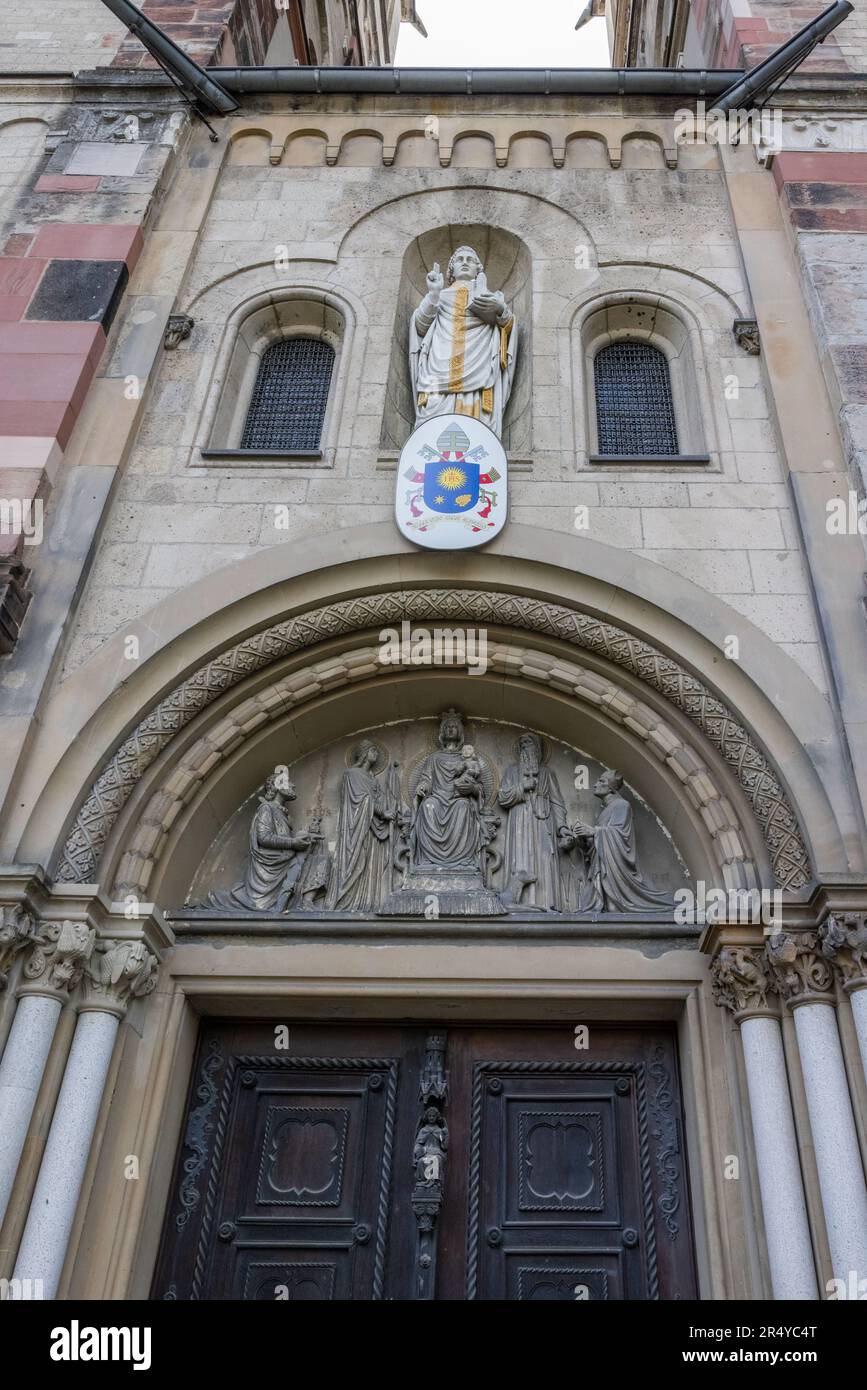 Entrance to the Basilica of St. Castor, Koblenz, Germany Stock Photo ...