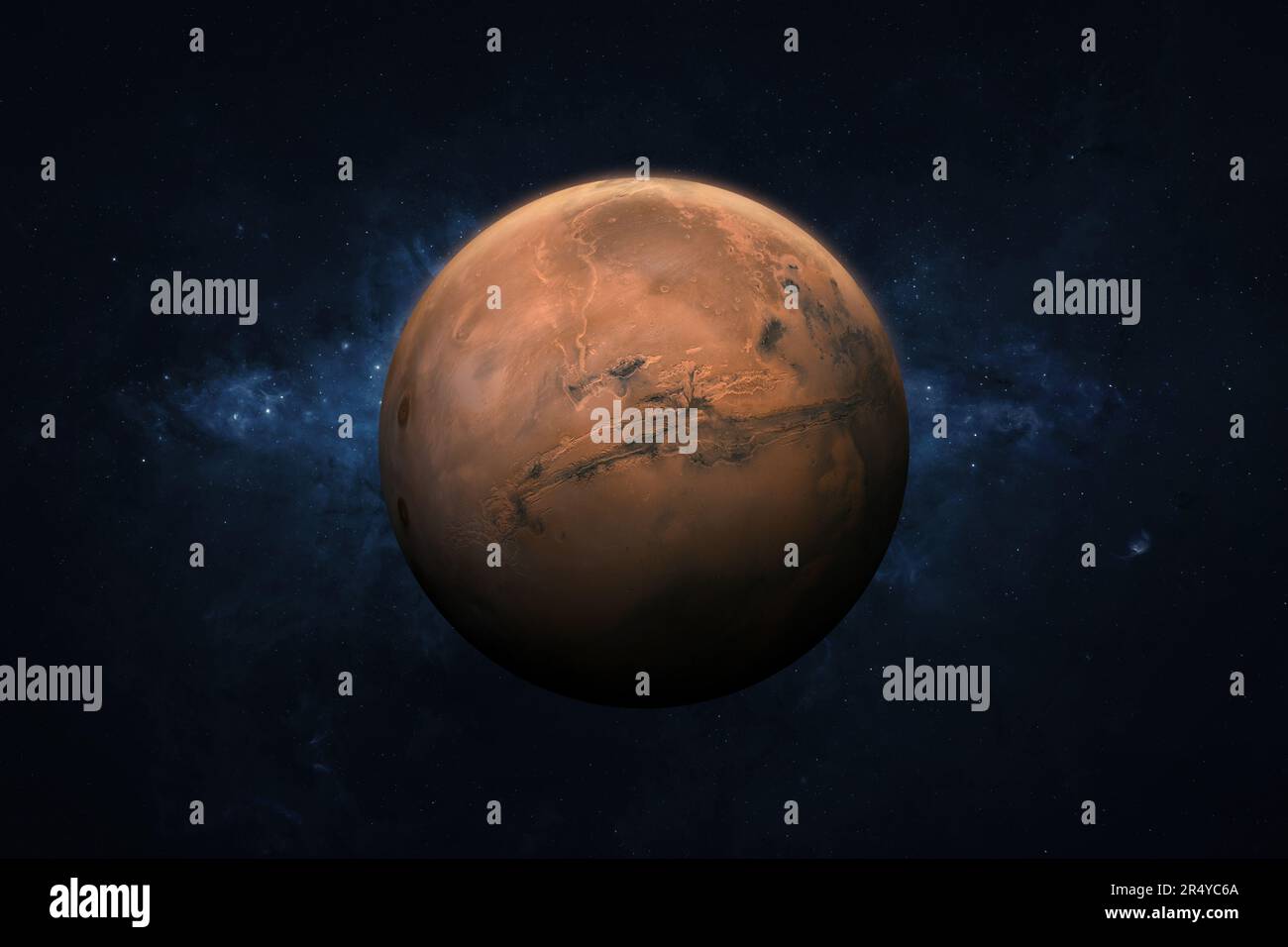 Mars, galaxy and stars. View of Mars - planet of the solar system ...
