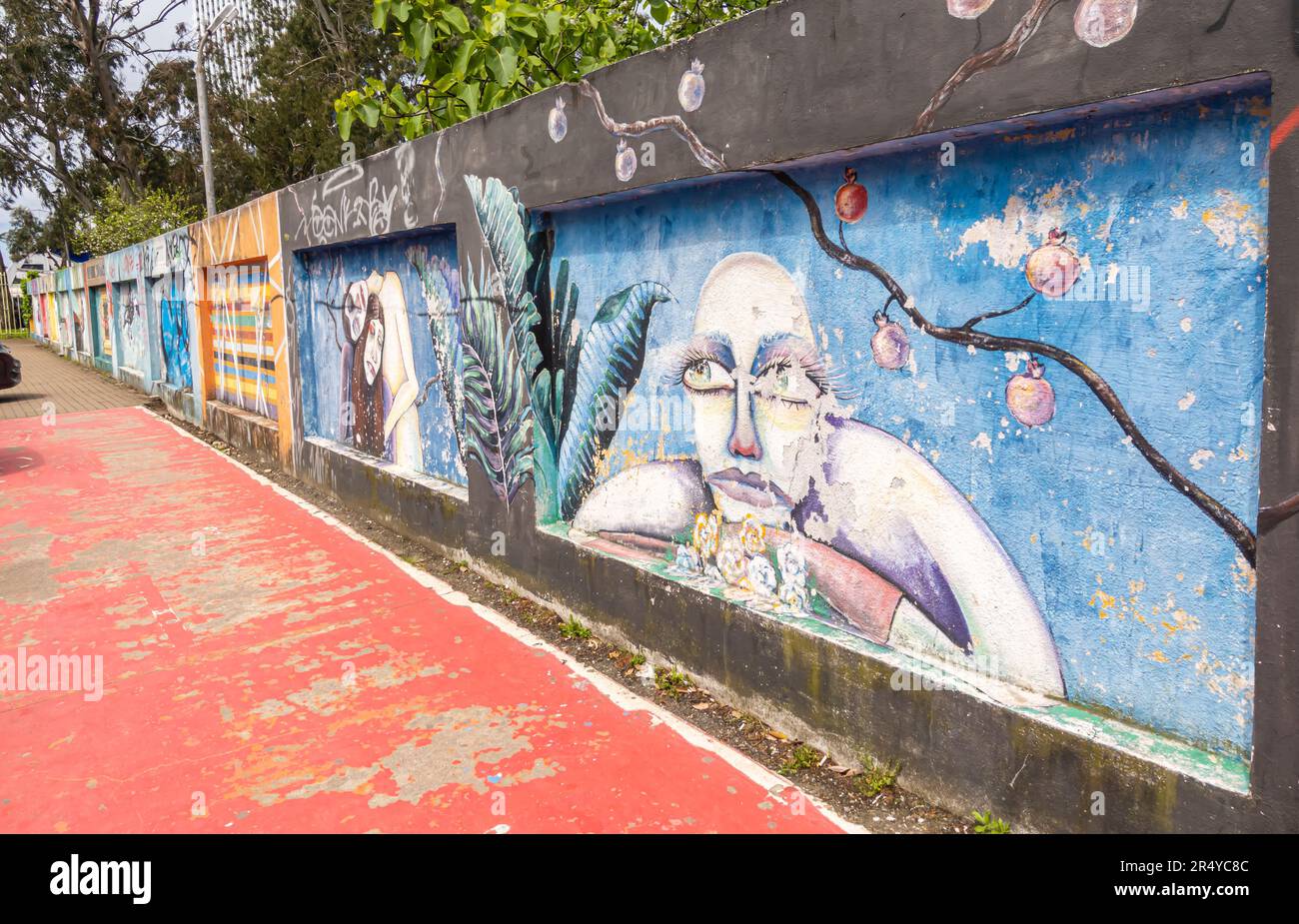 Street concrete wall fence murals in Batumi Georgia Stock Photo - Alamy