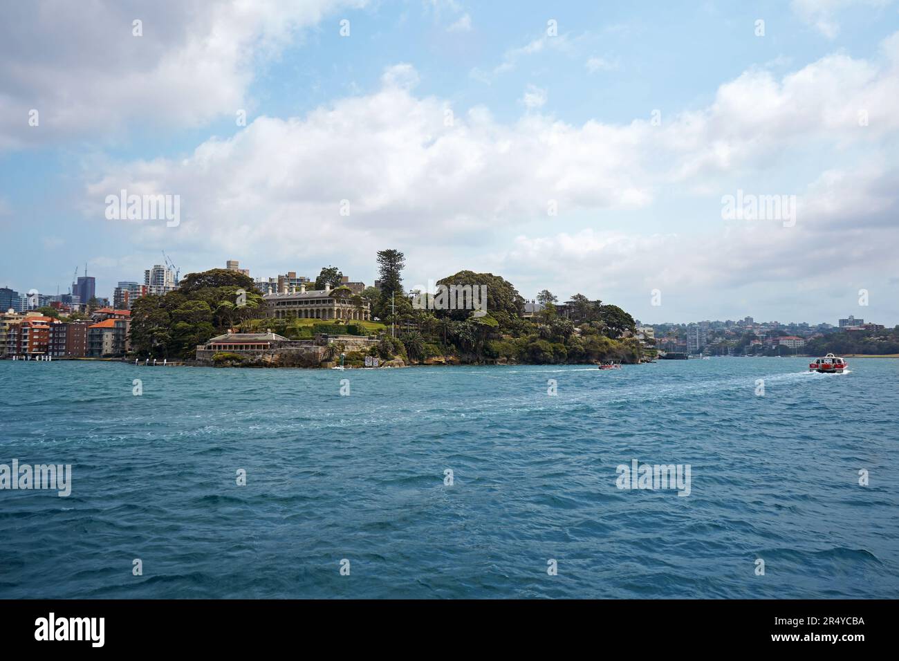 View of Admiralty house and Kirribilli from the ferry, a harbourside ...