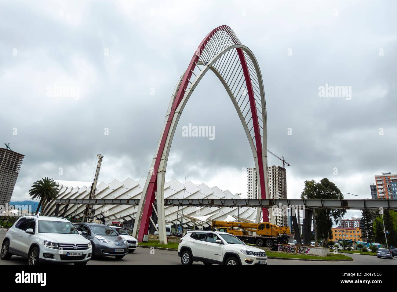 Black Sea gate construction monument. Georgia Batumi Stock Photo - Alamy