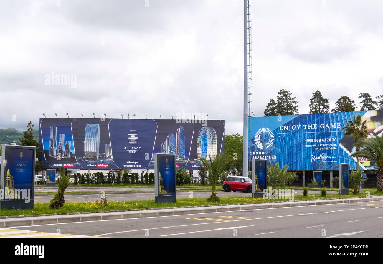 Casino outdoor billboard adverttisement in Batumi Georgia Stock Photo ...