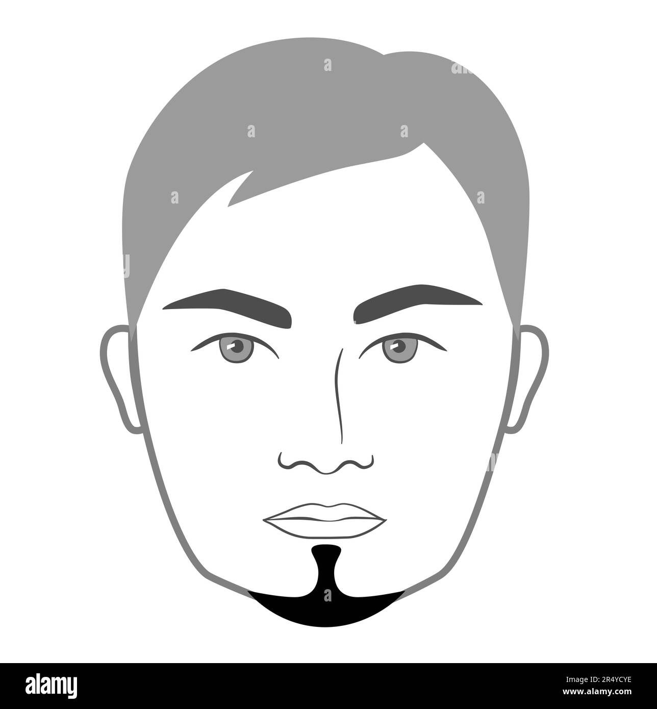 Petite Goatee Beard style men in face illustration Facial hair. Vector ...
