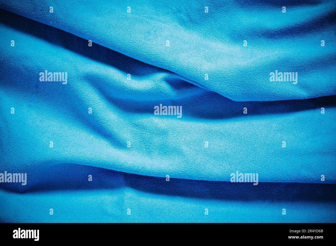 Blue wrinkled fabric texture. Close-up of soft cotton cloth, may be ...