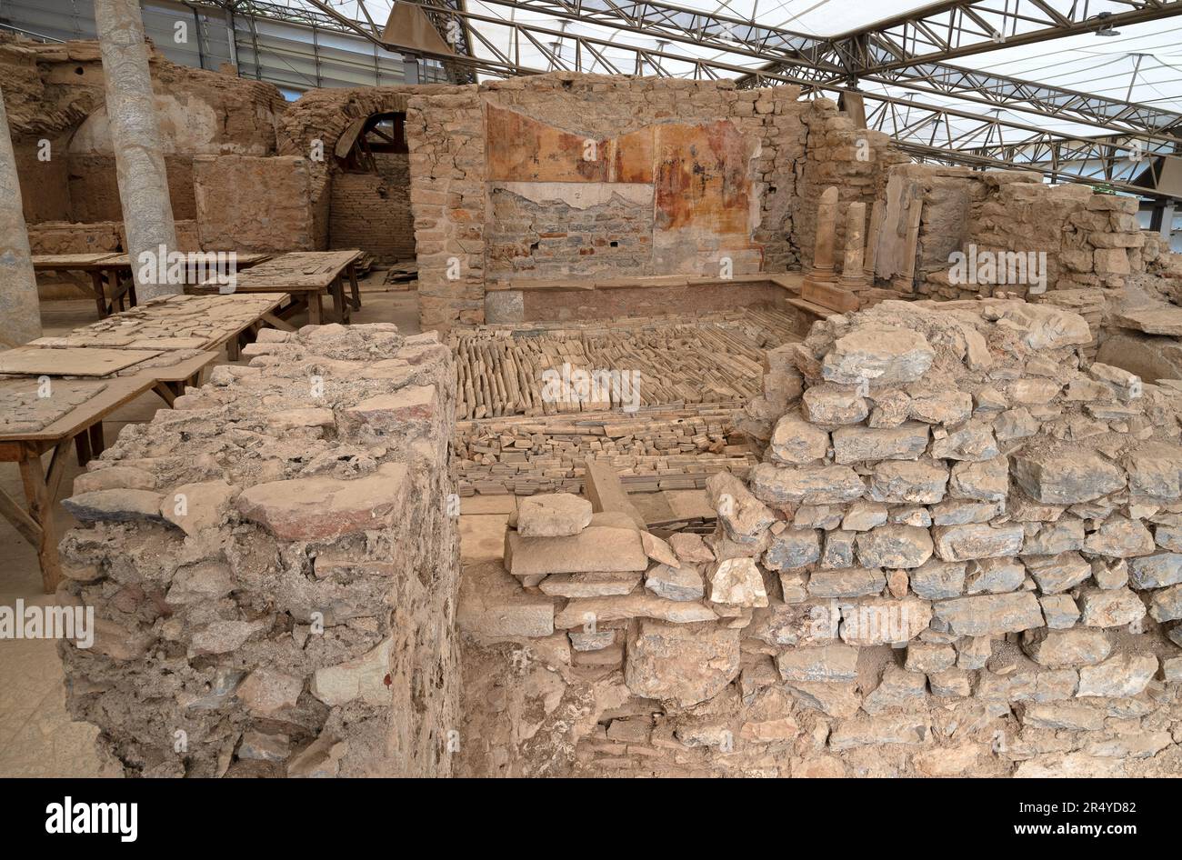 Hypocaust tiles were part of the heating system of the Terrace Houses ...