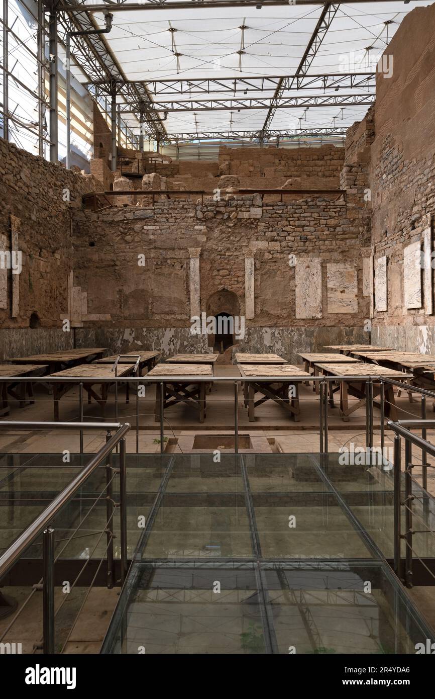 Reconstruction of the Marble Hall, a banquet hall in one of the Terrace ...