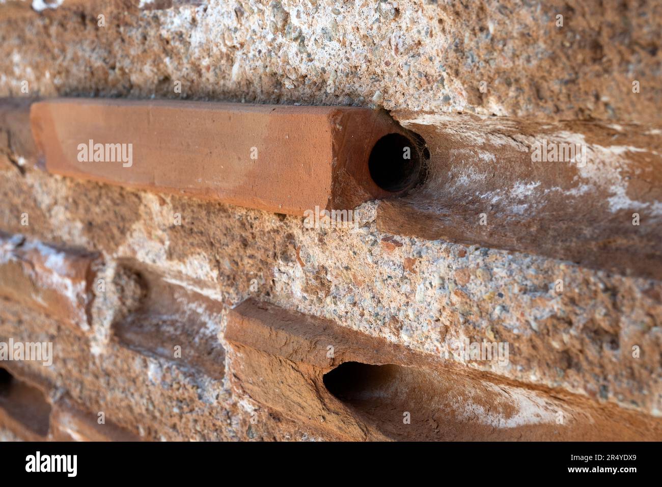 Hollow-brick masonry details from the ruins of the 6th century Basilica ...