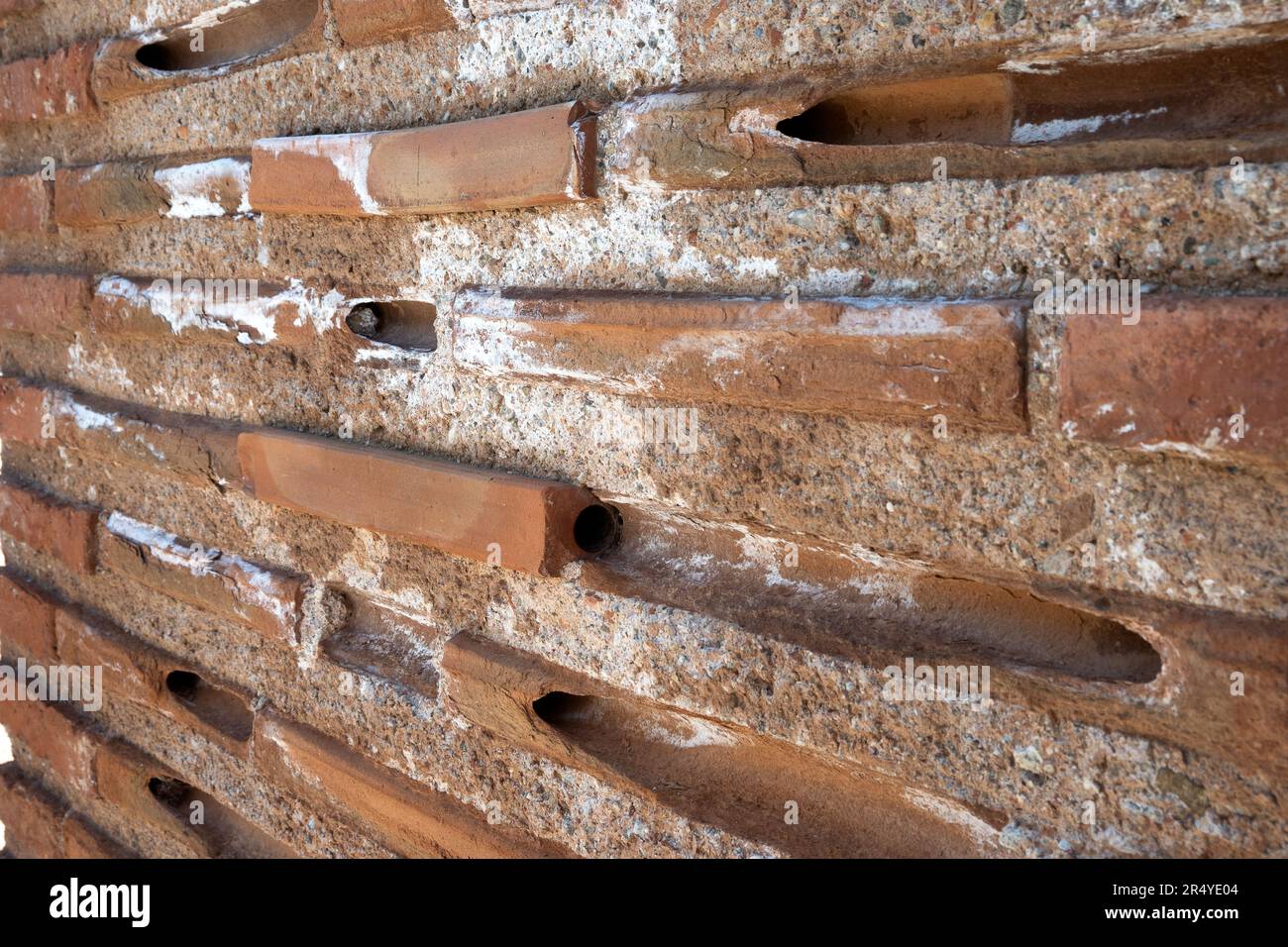 Hollow-brick masonry details from the ruins of the 6th century Basilica ...