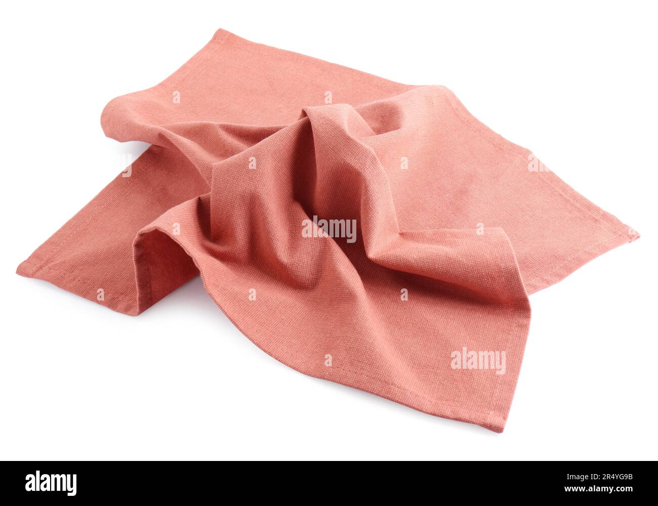 Crumpled color fabric napkin isolated on white Stock Photo - Alamy