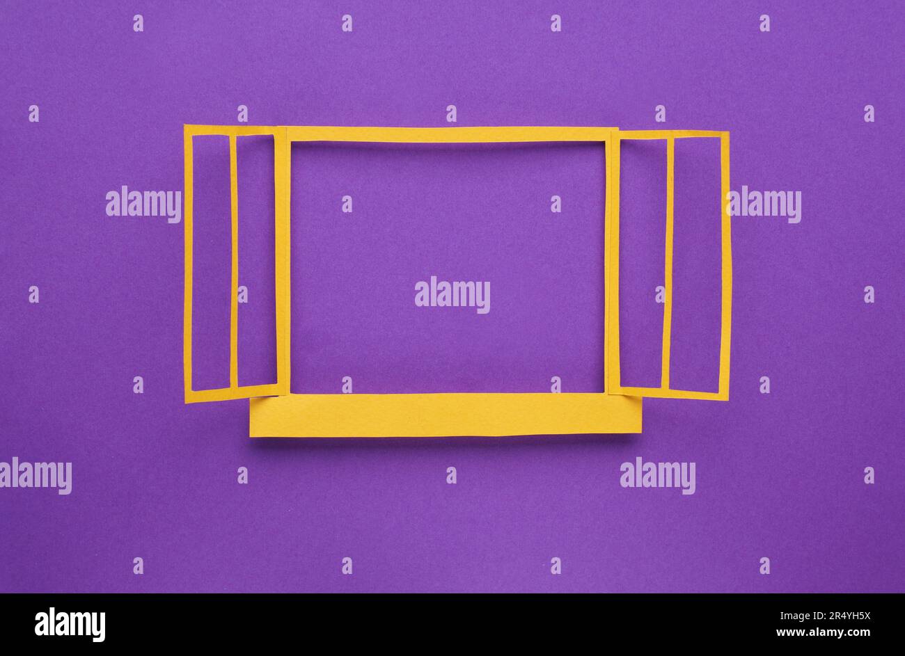 Open paper window frame on purple background. Space for text Stock ...