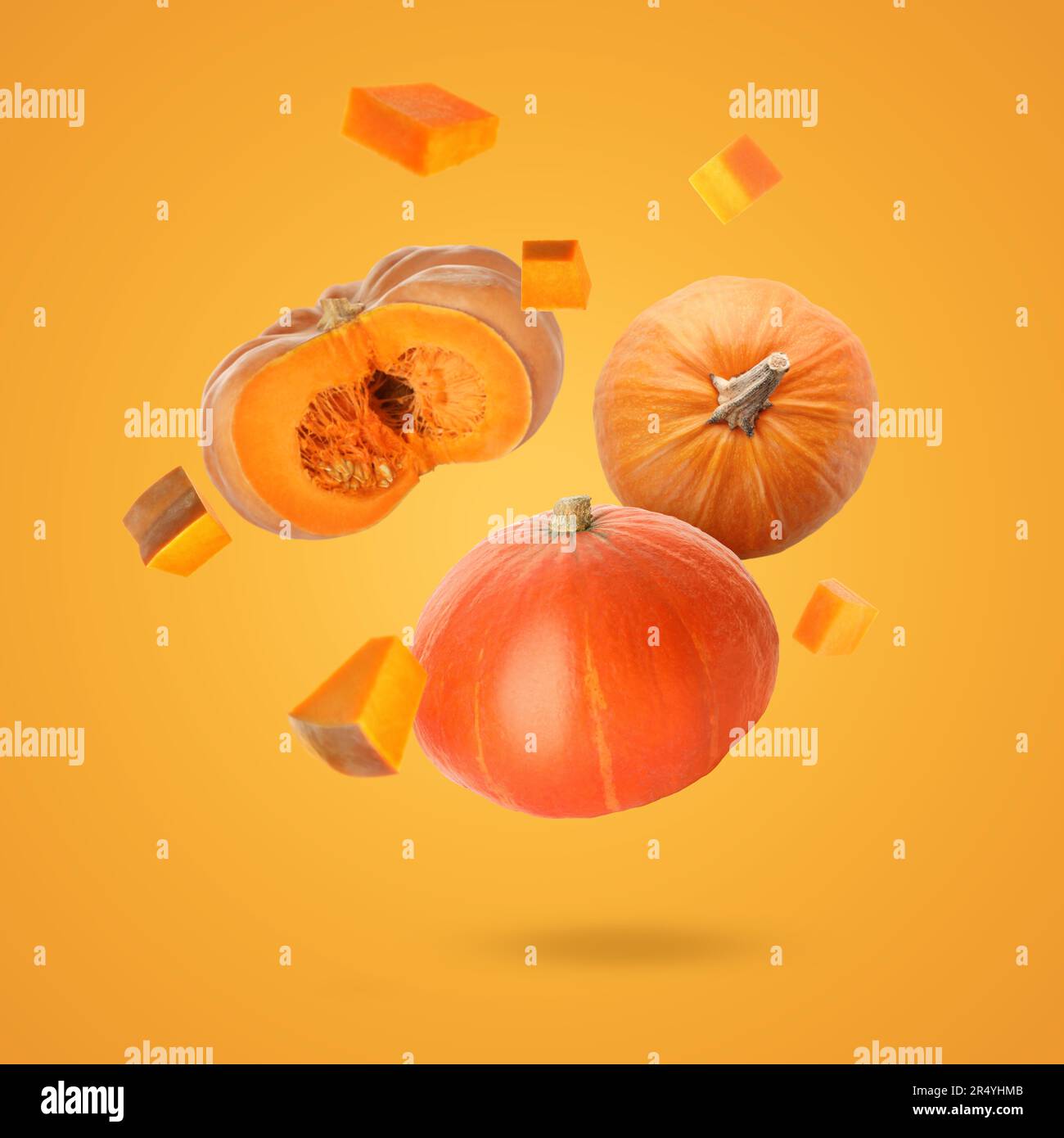 Background falling pumpkins hi-res stock photography and images - Alamy