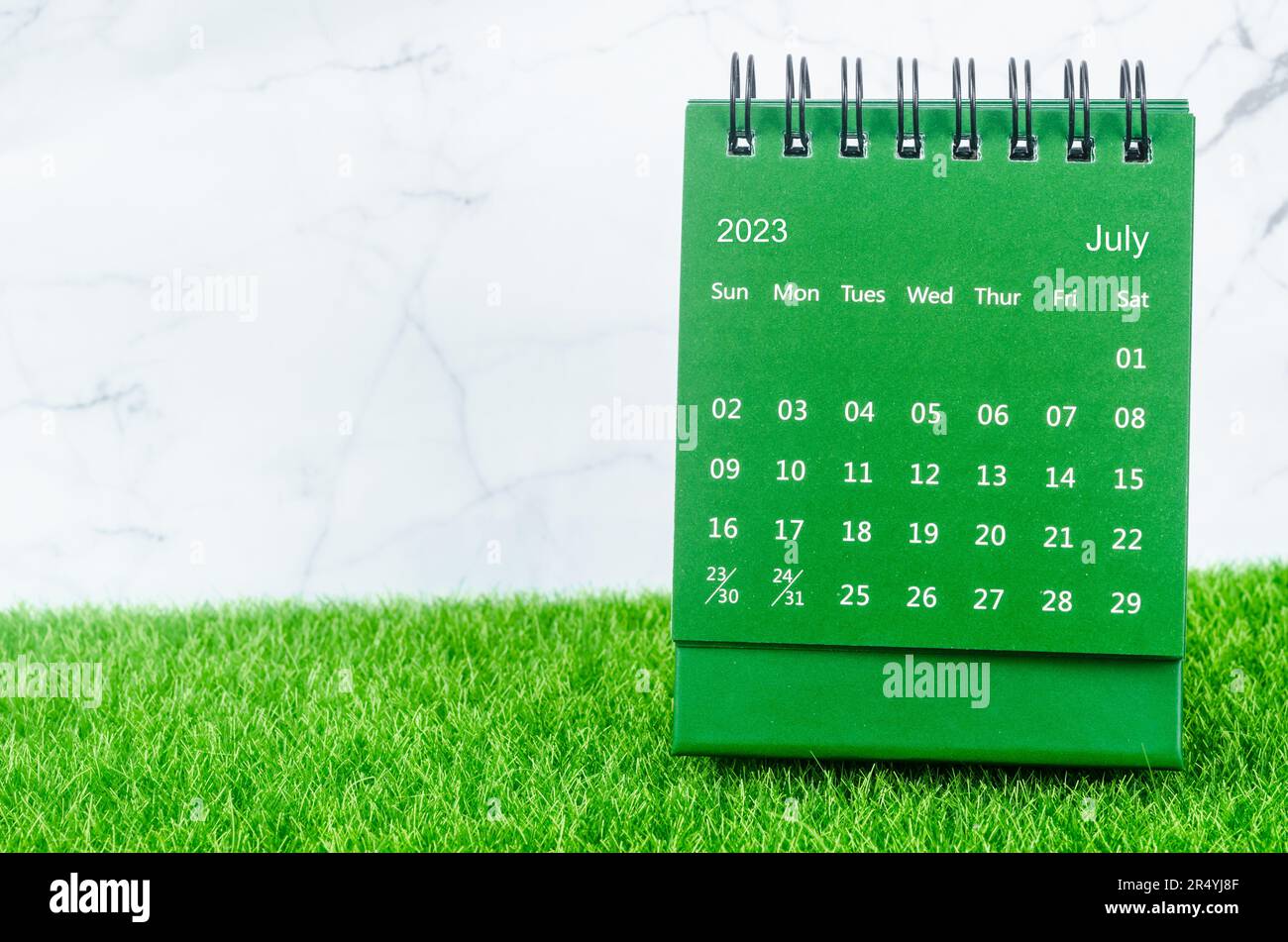 Green October 2023 Monthly desk calendar for 2023 year on grass Stock ...